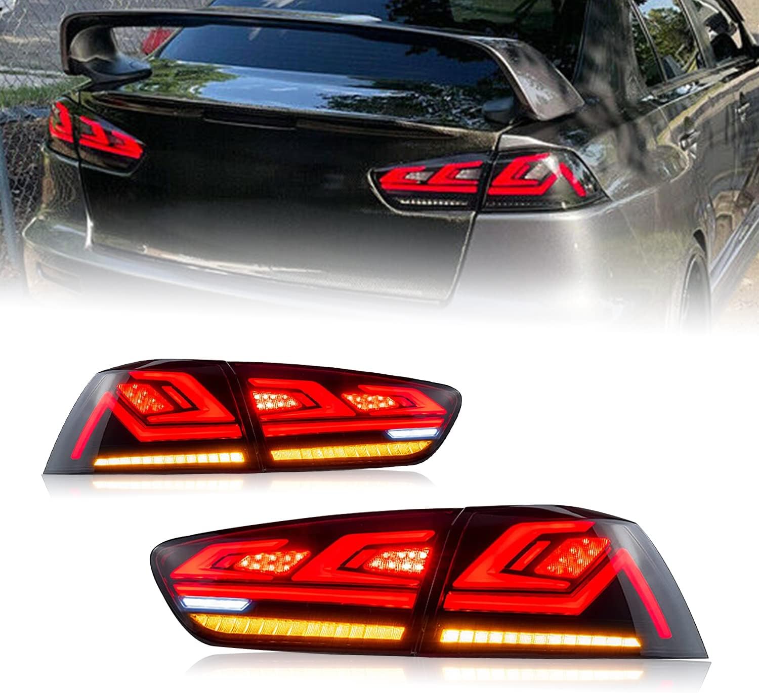 Amazon.com: HCMOTIONZ HCmotion LED Tail lights Assembly for Mitsubishi ...