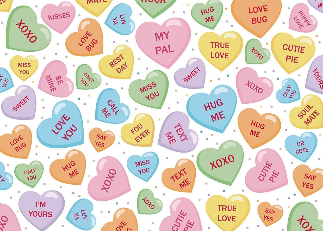 Amazon.com : LYCGS 7x5ft Valentine's Day Backdrop Sweethearts Candy ...
