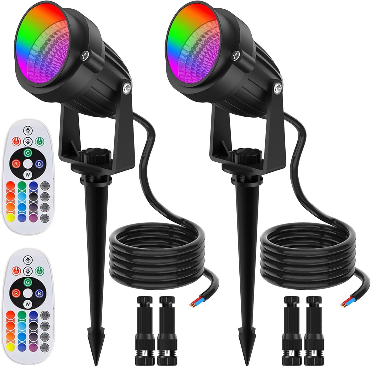 iCreating Low Voltage Landscape Lights - RGB Spotlight Outdoor 12W ...