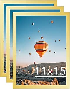 Amazon.com: JCJMY 11x15 Gold Picture Frame Set of 3, Horizontal and ...