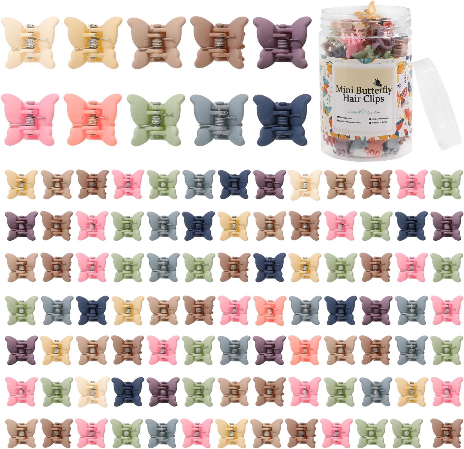 Amazon.com : LifeDawn 100 Pieces Butterfly Hair Clips for Girls, Mini ...