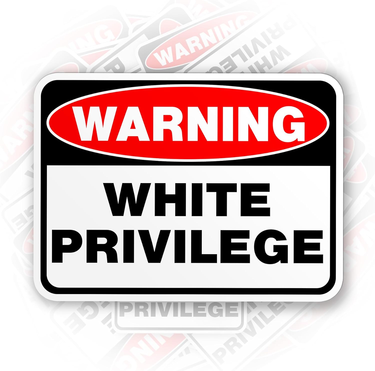 Amazon.com: Warning White Privilege Sticker Funny Caution Sign Sarcasm ...