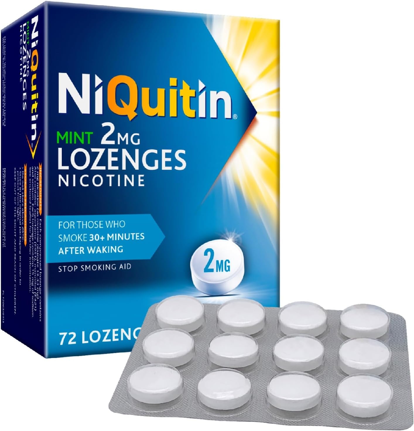 NiQuitin Mint 2 mg Lozenges - Effective Smoking Craving Relief - 72 ...