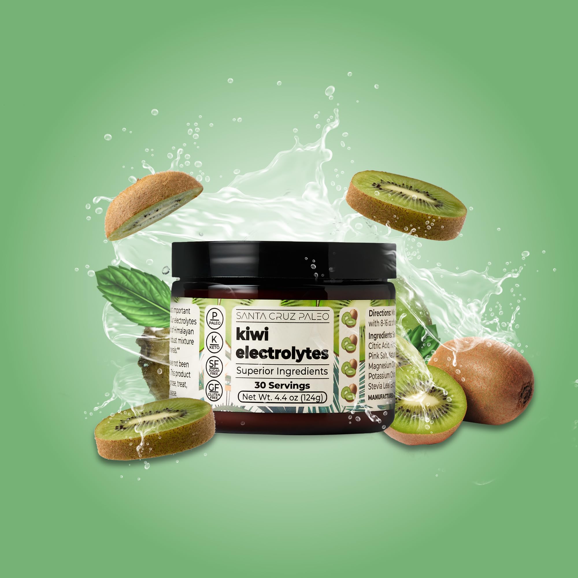 Santa Cruz Paleo Real Salt Electrolytes Powder, Lemon Lime, Hydration ...