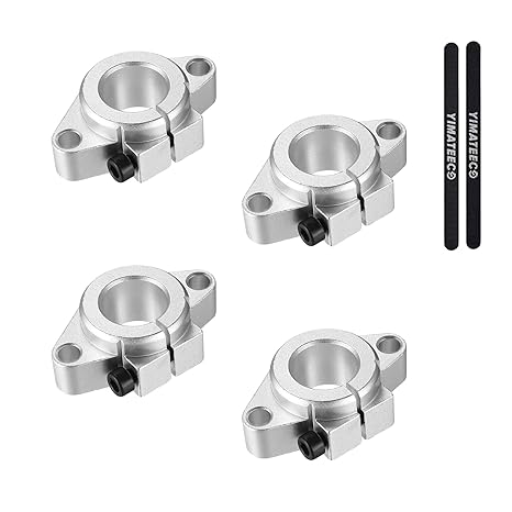 Linear Motion Rail Clamping Guide Support Shafts, 4 Pack SHF12 Aluminum ...