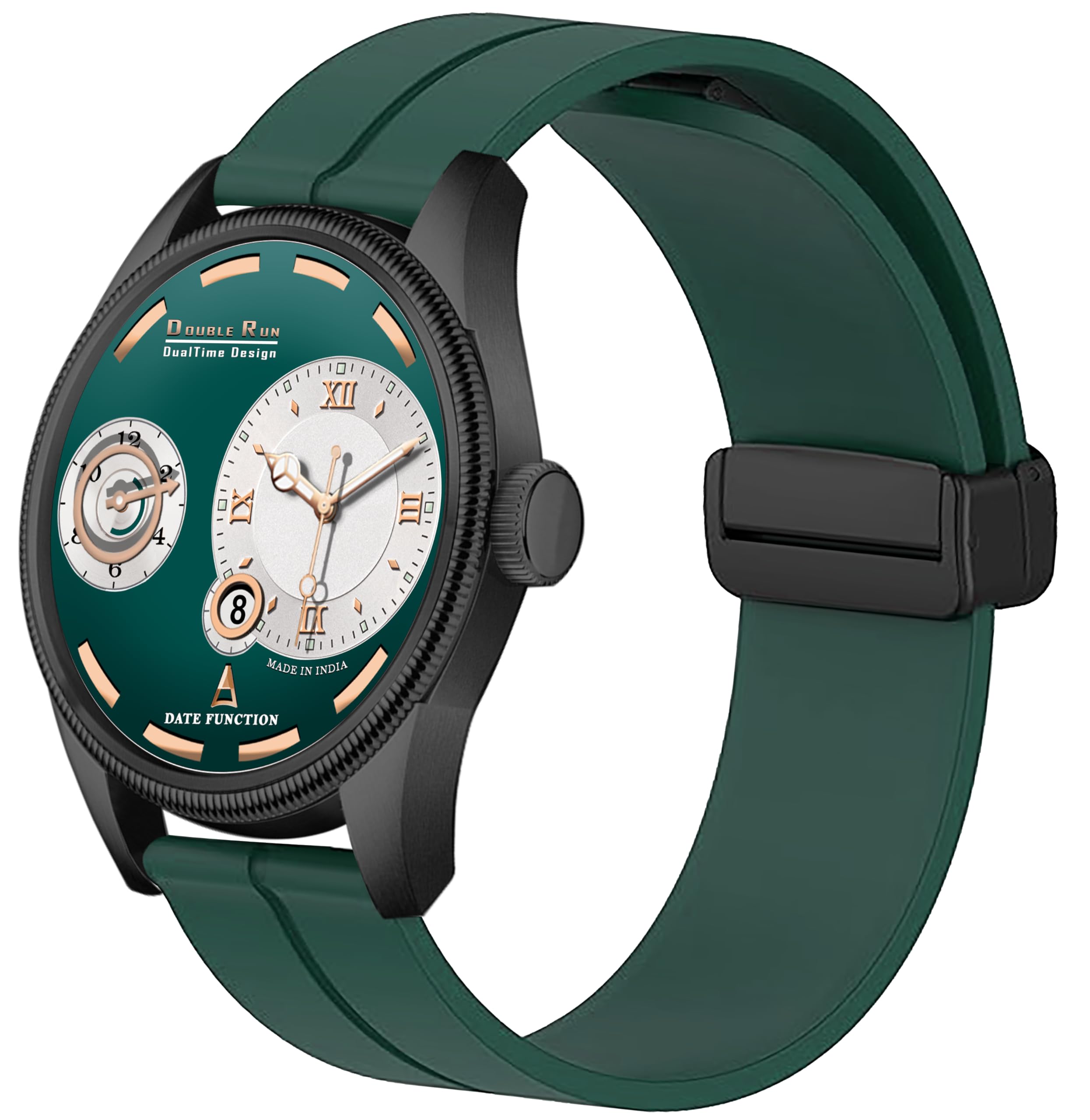 Buy DOUBLERUN Chonograph Date Display Analoge Silicone Magnetic Strap ...