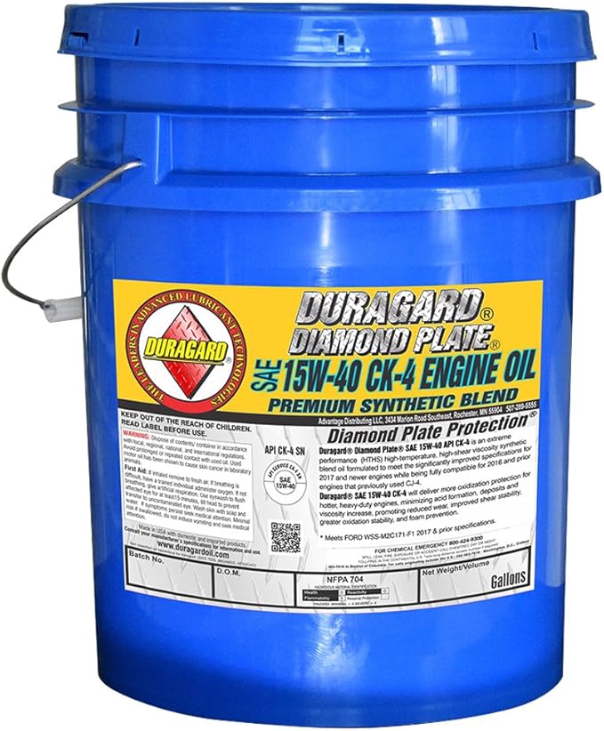 Amazon.com: Duragard Diamond Plate Synthetic Blend CK4 15w40 Engine Oil ...