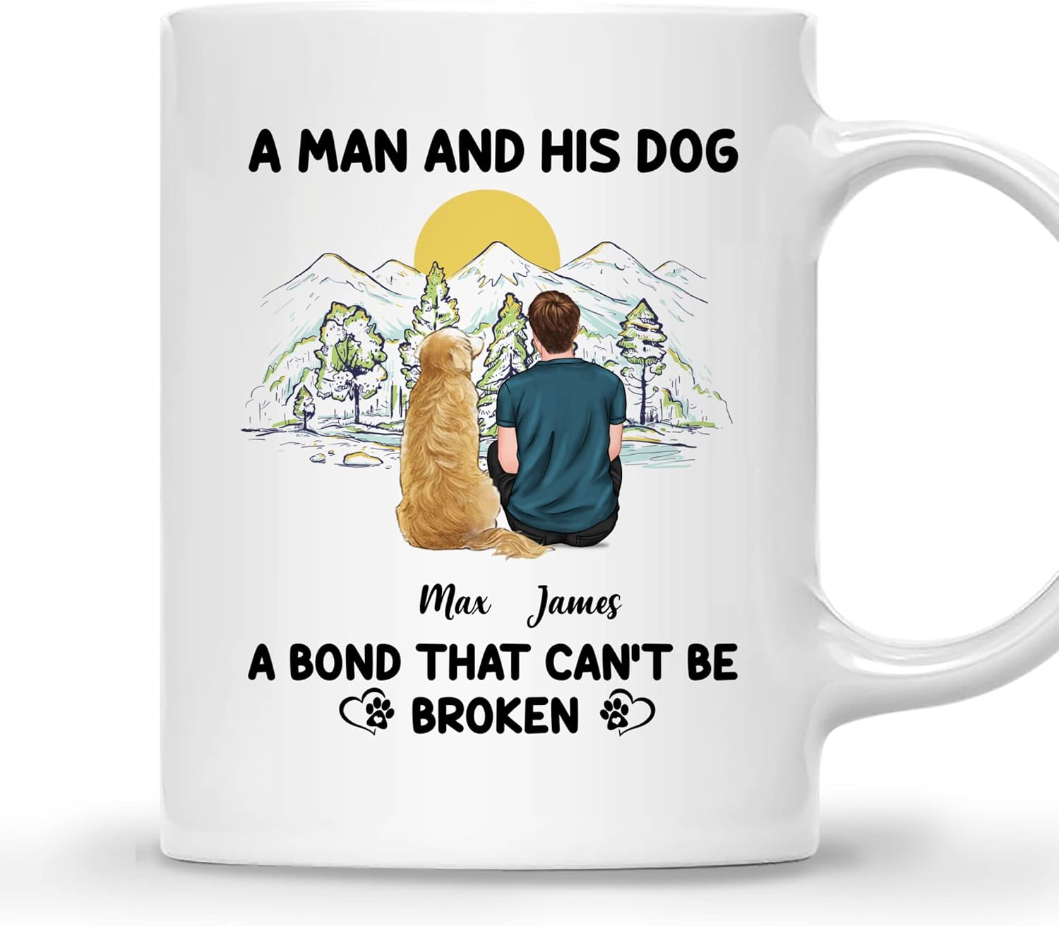 Amazon.com: Gossby Personalized A Man and His Dog Mug - Custom Gift for ...