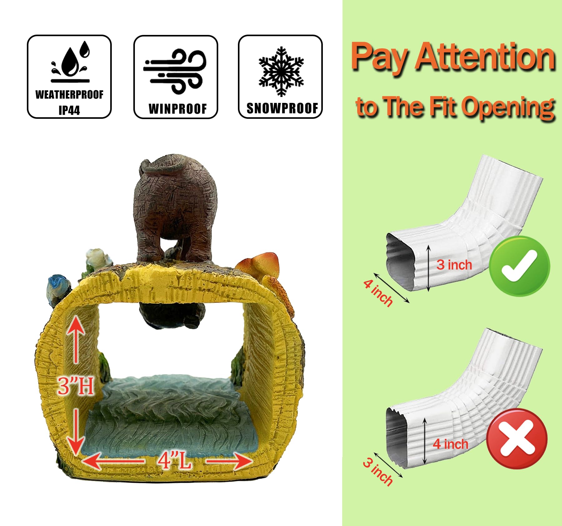 Snapklik.com : Elephant Gutter Diverter Rain, Garden Animal Statue ...