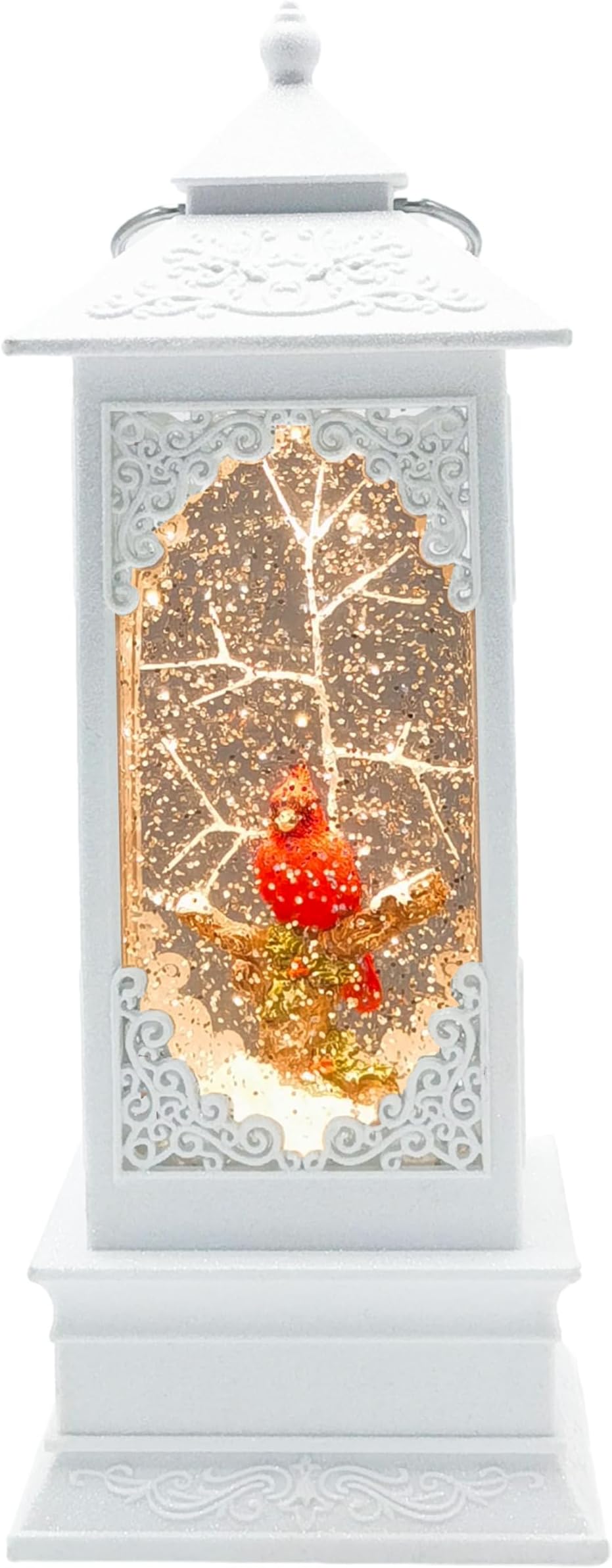 Amazon.com: Christmas Snow Globe Lantern with Red Cardinal Lantern ...