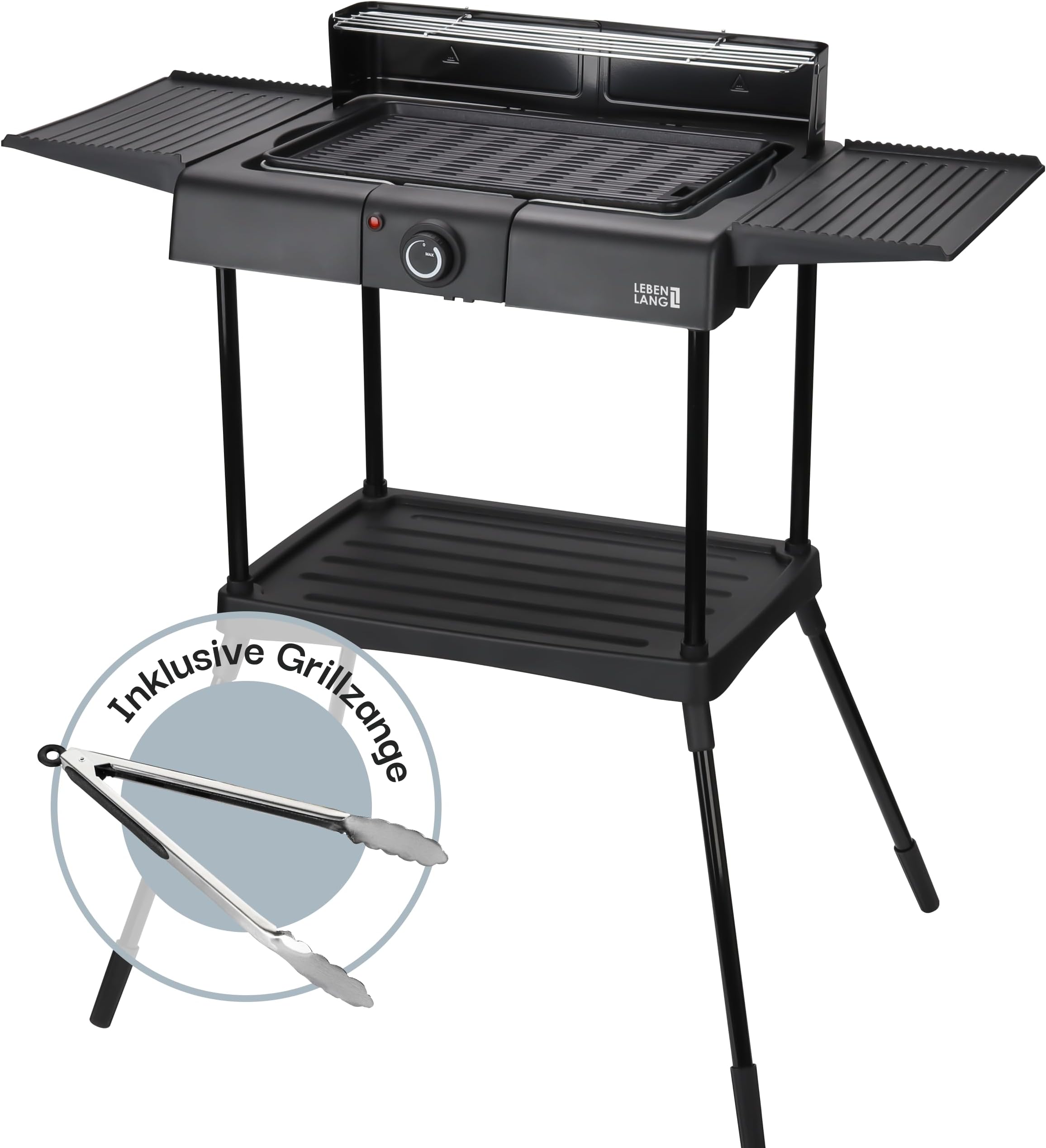 LEBENLANG Elektrogrill 2200 Watt - Elektrogrill 4-8 Personen ...