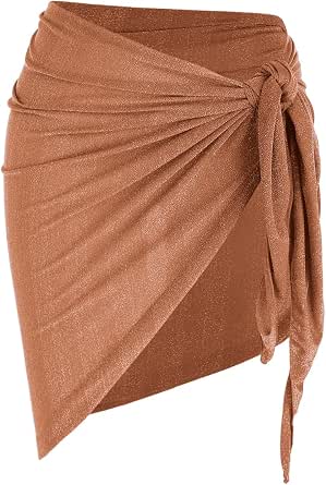 ZAFUL Sarongs for Women Semi-Sheer Mesh Metallic Sarong Coverups for ...