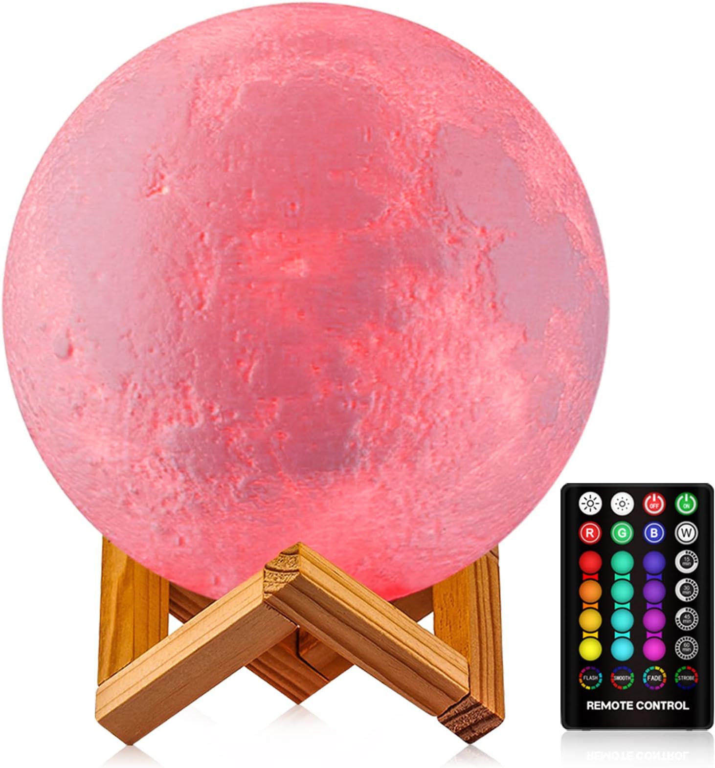 Amazon.com: LOGROTATE Moon Lamp, 3D Printing 16 Colors LED Night Light ...