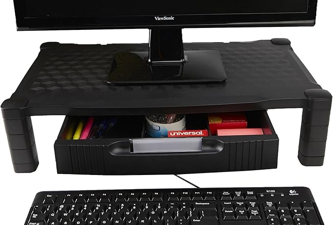 Amazon.com: Mind Reader Extra Wide Monitor Stand, Monitor Riser, Height ...