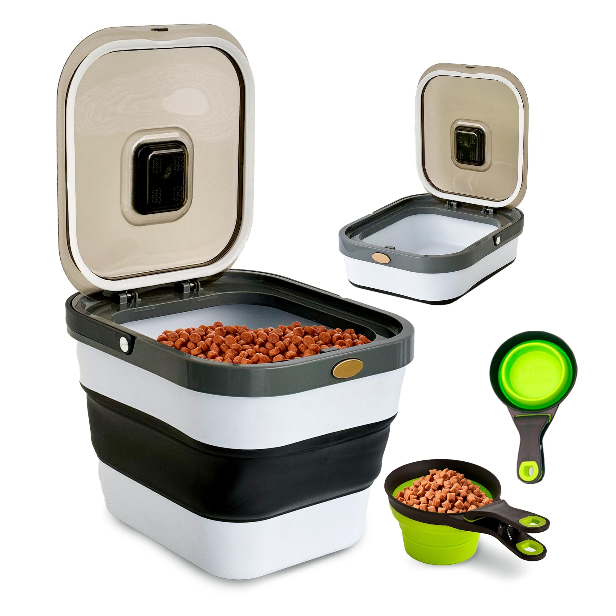 Amazon.com: PAWS & TECH Pet Food Storage Container 30 lb Set includes 3 ...