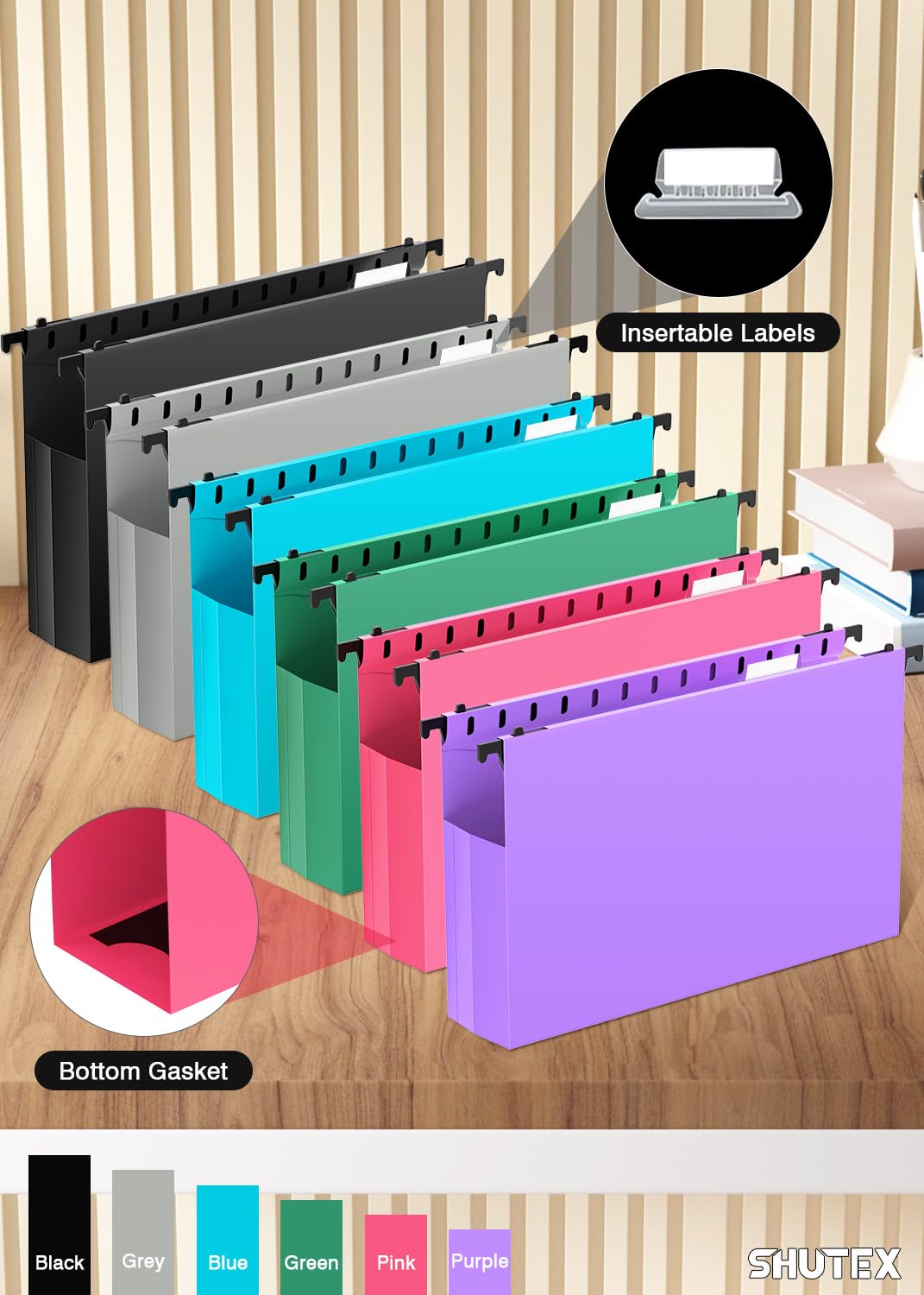 Snapklik.com : Extra Capacity Legal Size Hanging File Folders,12 Pack ...