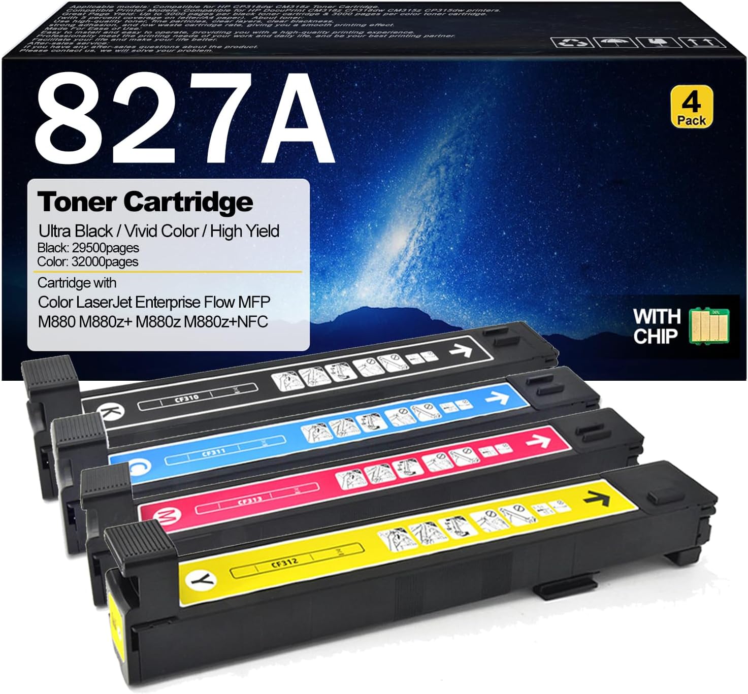 Amazon.com: 827A Compatible Toner Cartridge Replacement for HP 827A CF300A CF301A CF303A CF302A ...