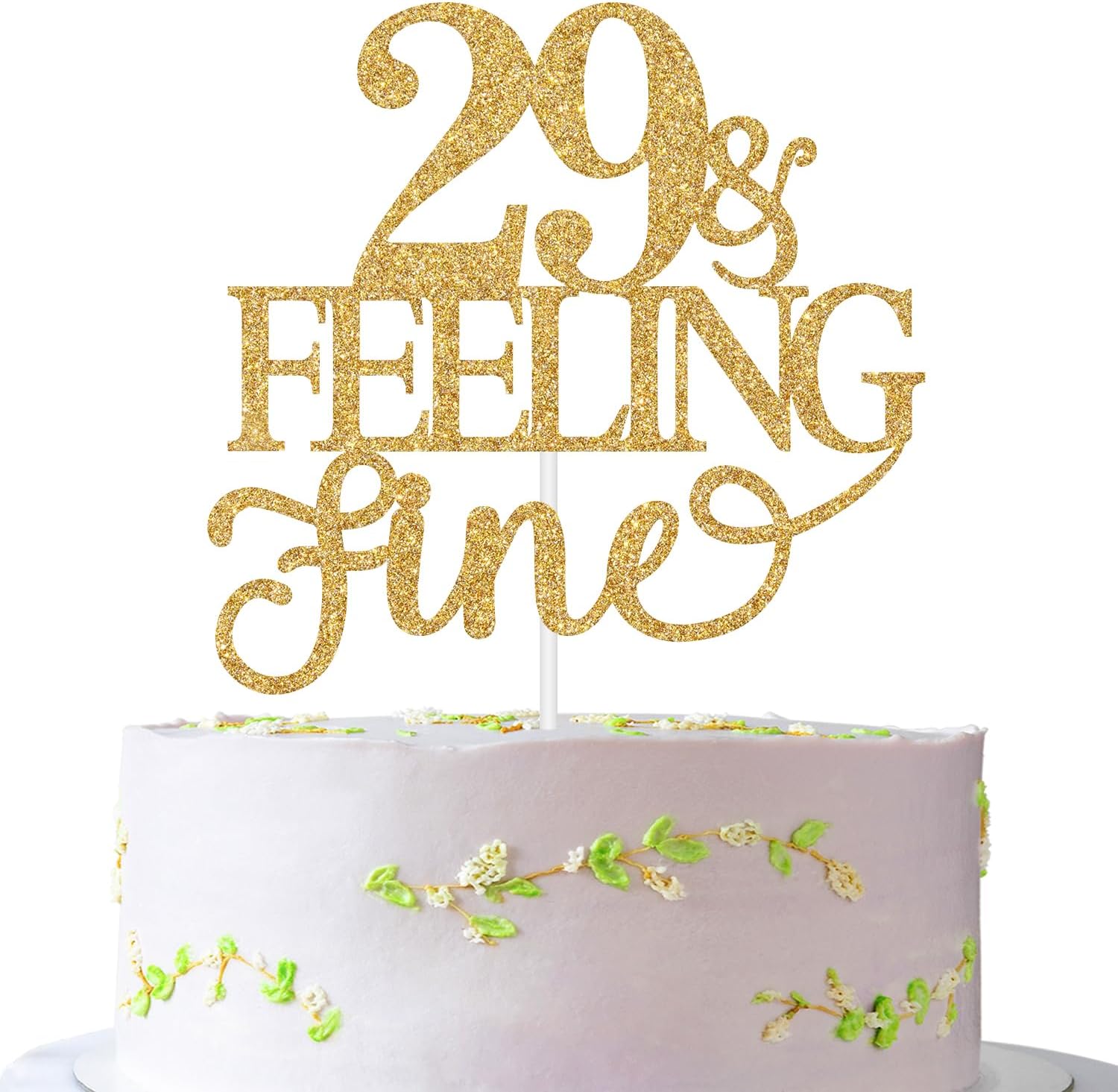 Amazon.com: Happy 29th Birthday Cake Topper, 29 and Feeling Fine ...