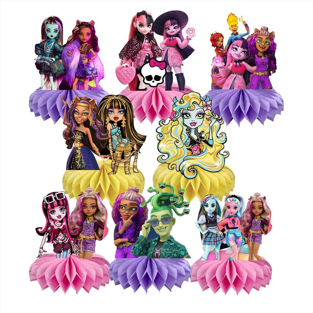 Amazon.com: 8Pcs Monster Honeycomb Table Centerpiece High Birthday ...