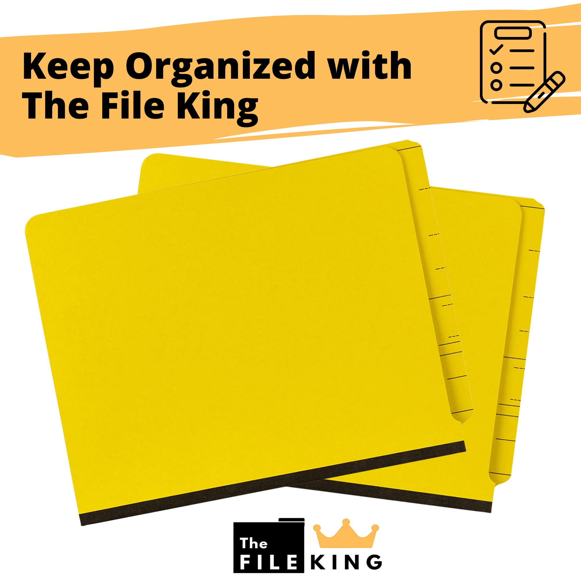 Snapklik.com : The File King Two Divider Pressboard Classification Yellow File Folder
