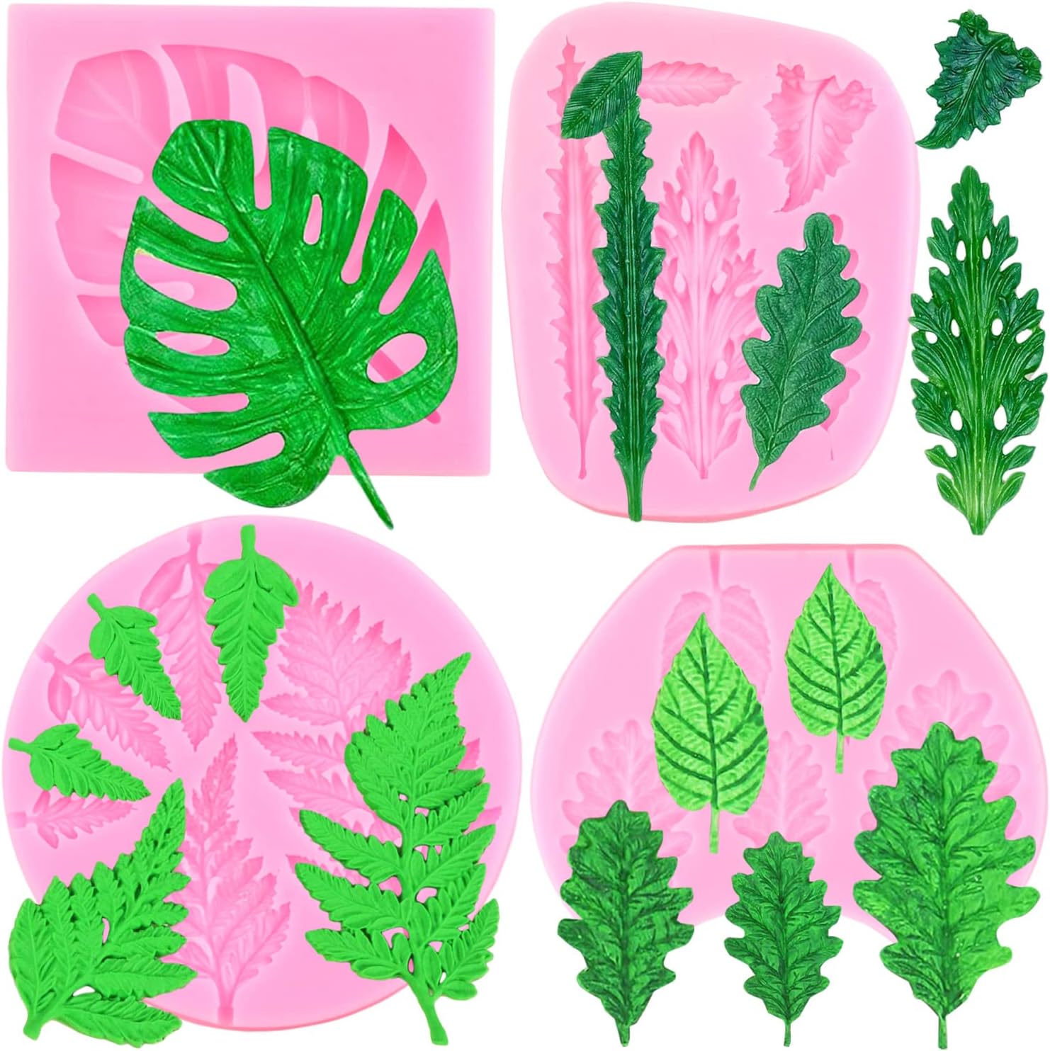 Amazon.com: Tropical Leaf Silicone Molds, Succulents Trailing Leaves ...