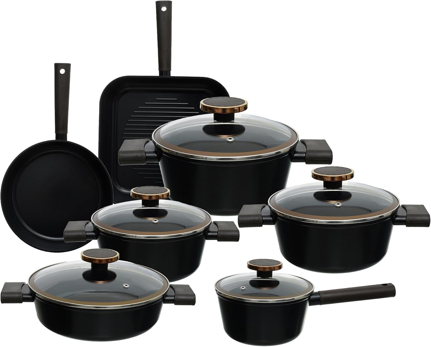Neoflam Noblesse Cookware Set 12-Pieces, Brown: Buy Online at Best ...