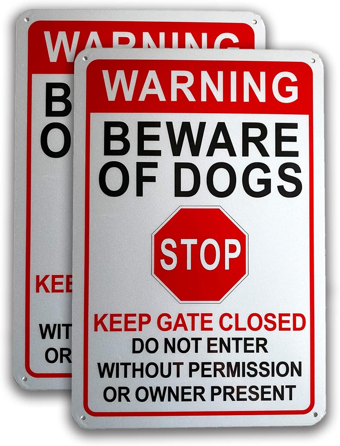 Amazon.com : Warning Beware of Dogs Stop Keep Gate Closed Do Not Enter ...