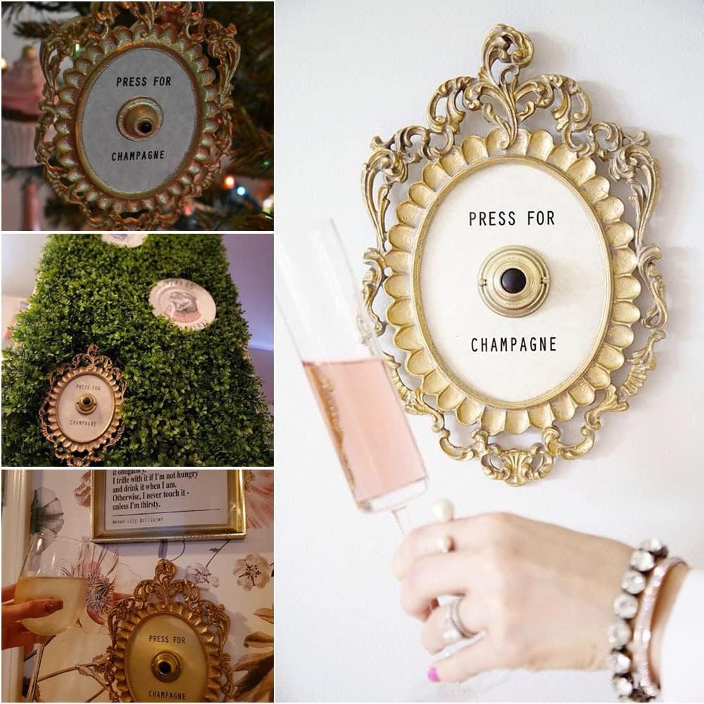 Amazon.com: Press for Champagne Framed Vintage Button, Champagne Themed ...