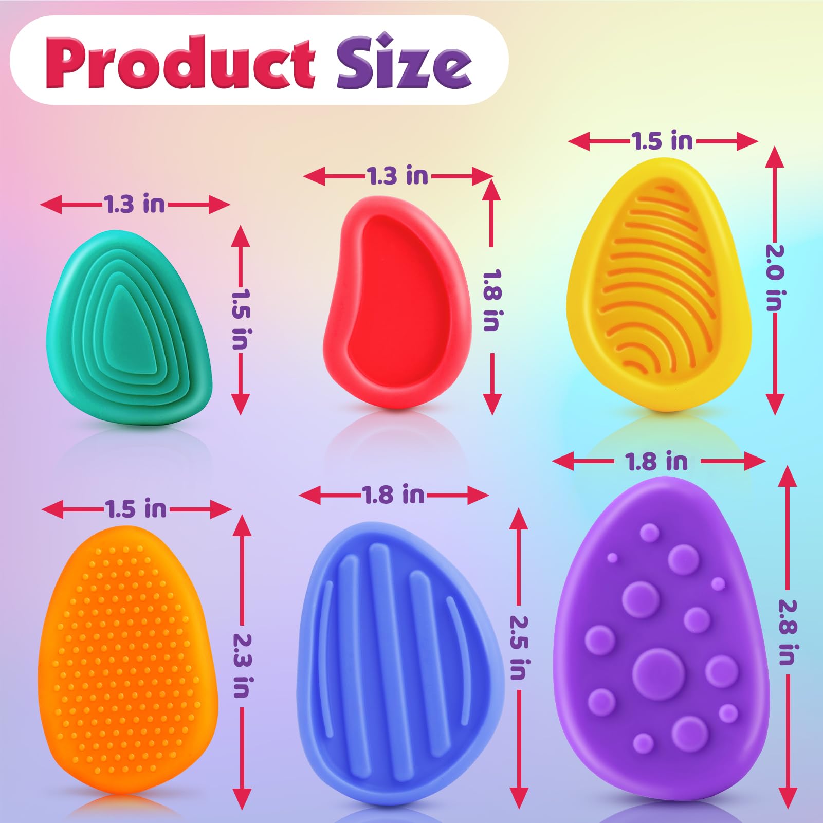 Snapklik.com : Fidget Toys Sensory Stone For Kids: 12 Pack Texture ...