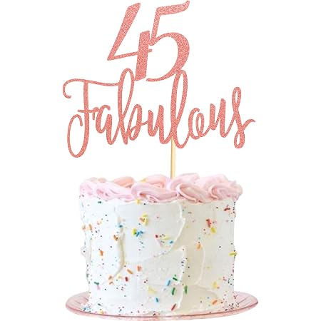 Amazon.com: 45 & Fabulous Cake Topper, Happy 45th Birthday Party ...
