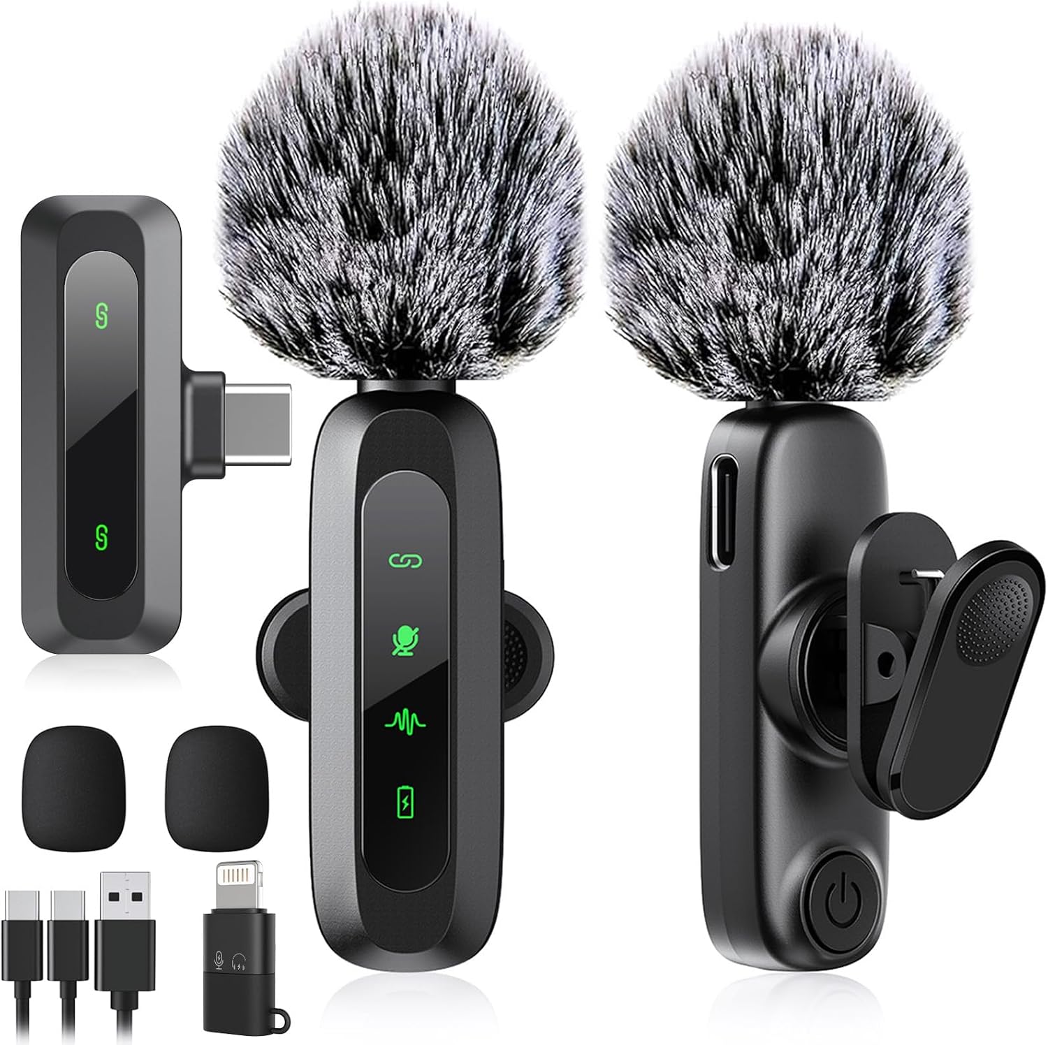Amazon.com: USB C Wireless Lavalier Microphone for iPhone 15/16, Mini ...