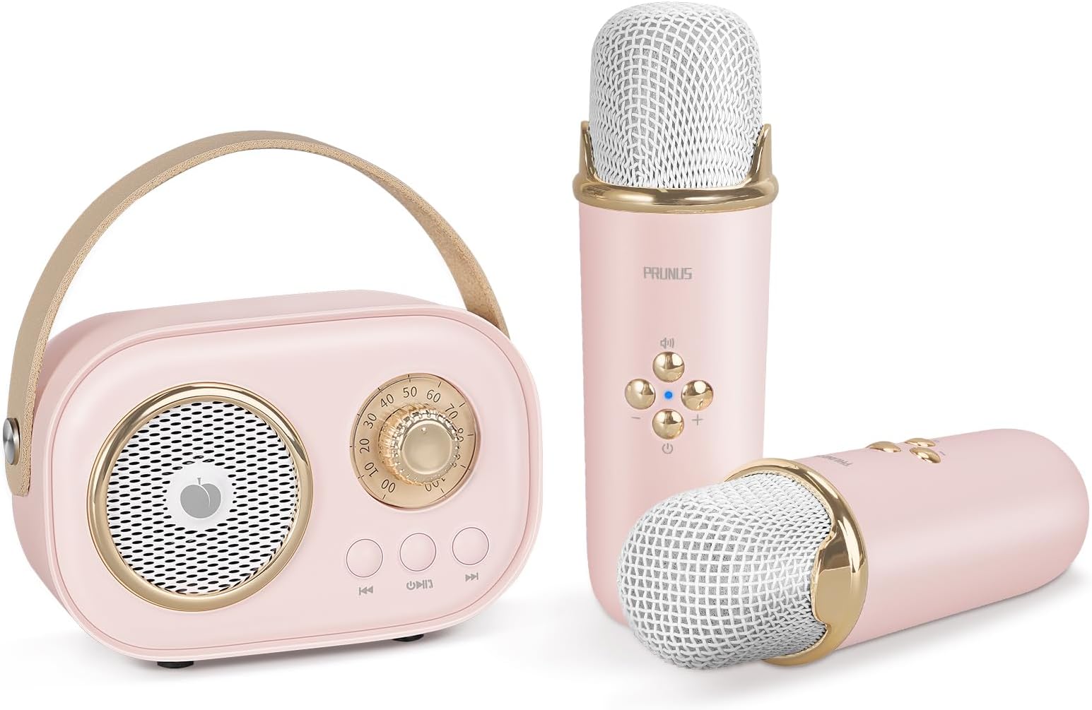 PRUNUS Mini Karaoke Machine with 2 Wireless Mics for Kids,Girls Boys ...