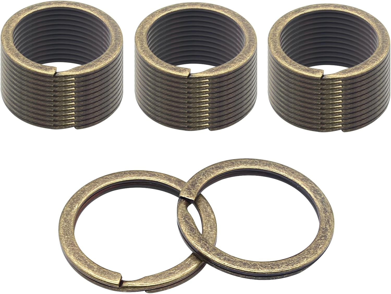 Amazon.com: Rierdge Metal Flat Key Rings 30Pcs 25mm Bronze Small Round ...
