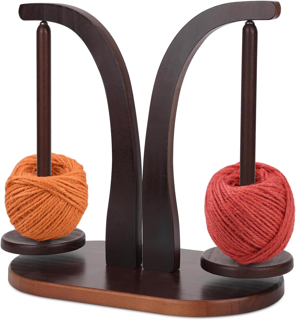Amazon.com: Yarn Holder for Knitting and Crocheting, 2 Spindle Wooden ...