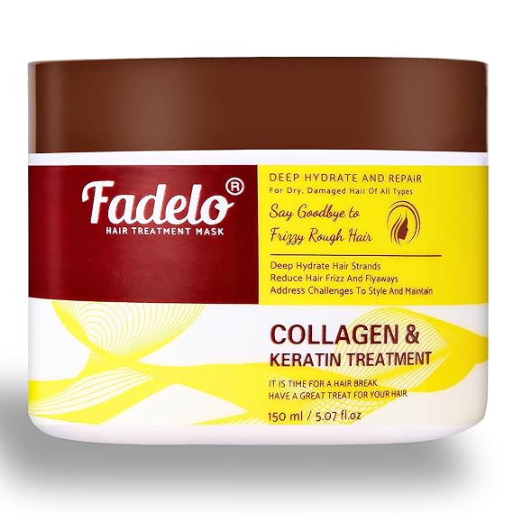 Amazon.com: Fadelo Collagen+Keratin Hair Mask - Deep Repair for Damaged ...