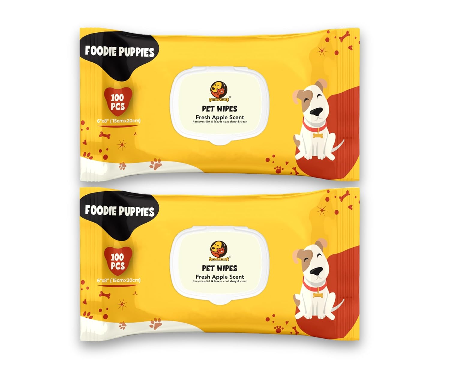 Foodie Puppies Anti-Bacterial 200 Pulls Pet Wet Wipes (Fresh Apple ...