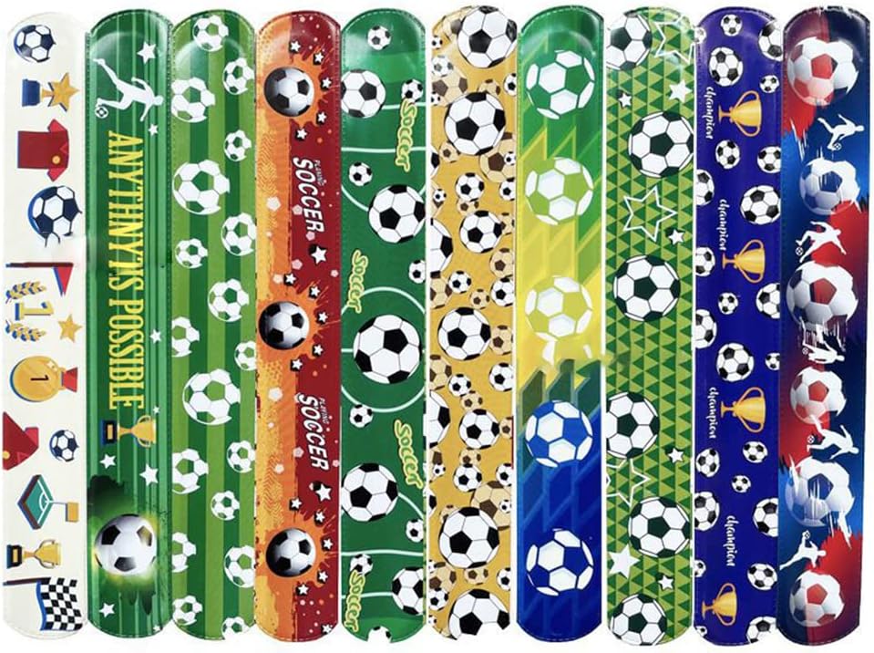 10Pcs Football Slap Bands, Color Slap Bracelets, Kids Wristband ...