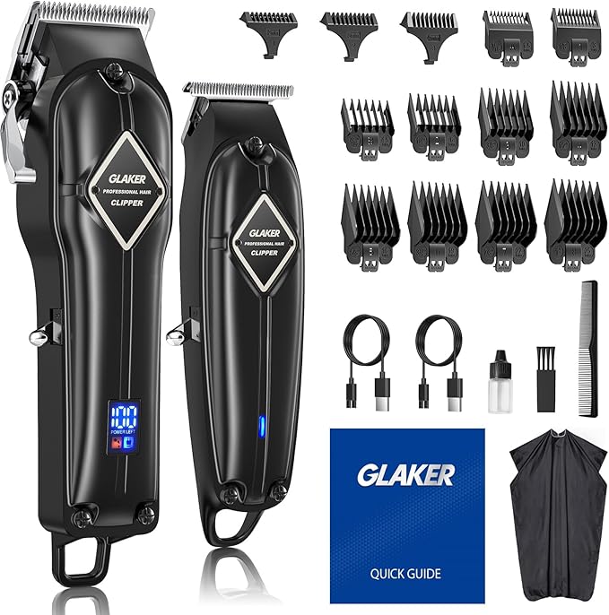 GLAKER Hair Clippers for Men Professional - Cordless Clippers and ...