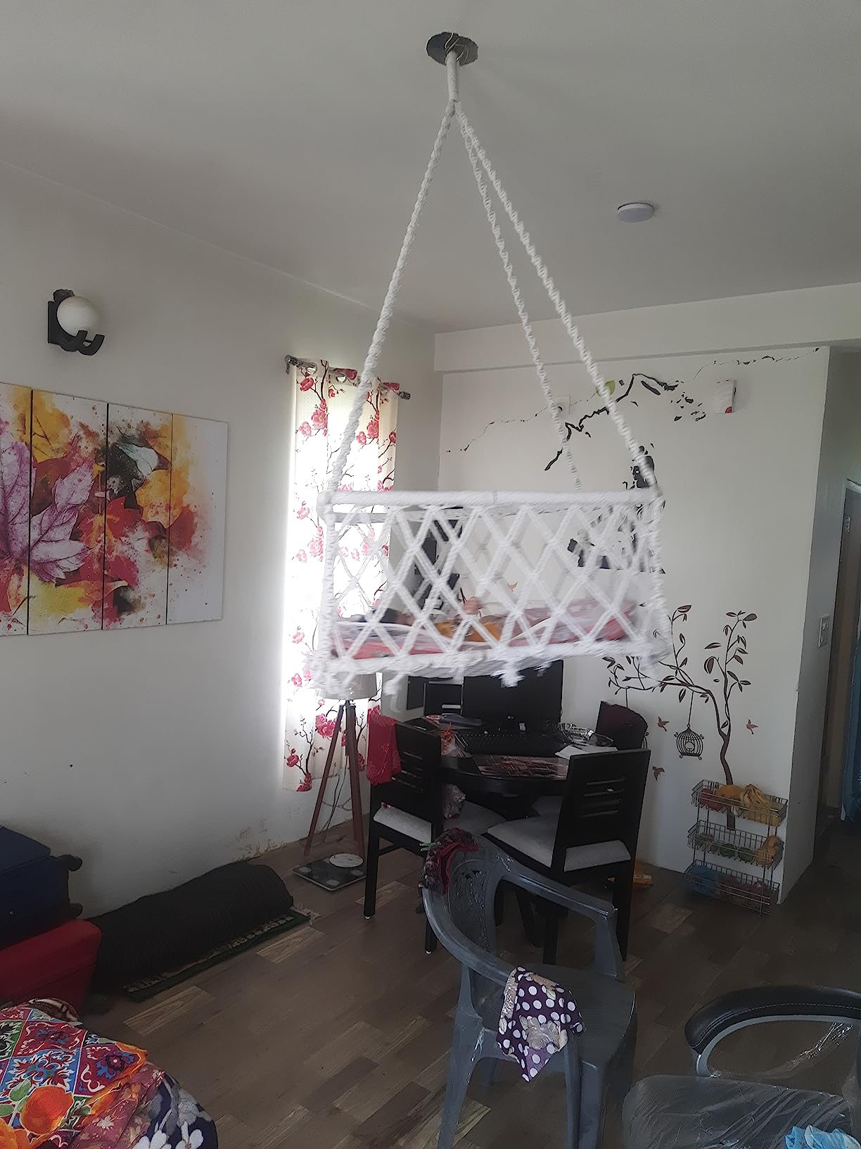Patiofy Silk Baby Thottil/Used As Baby Hanging Jhula For 0-2 Years Old ...