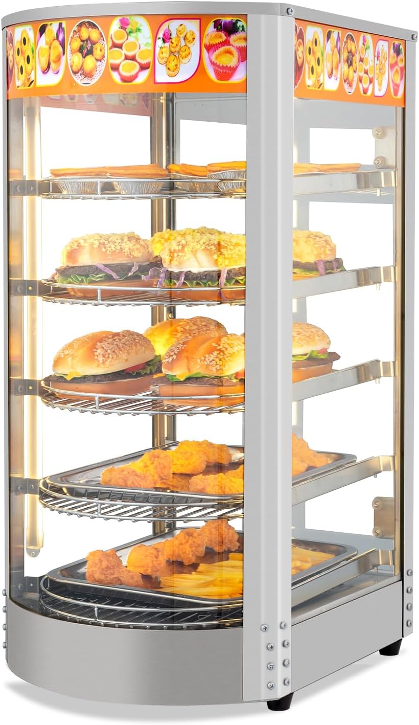 Amazon.com: Commercial Food Warmer Display 3 Tiers, 800W Pizza Warmer ...