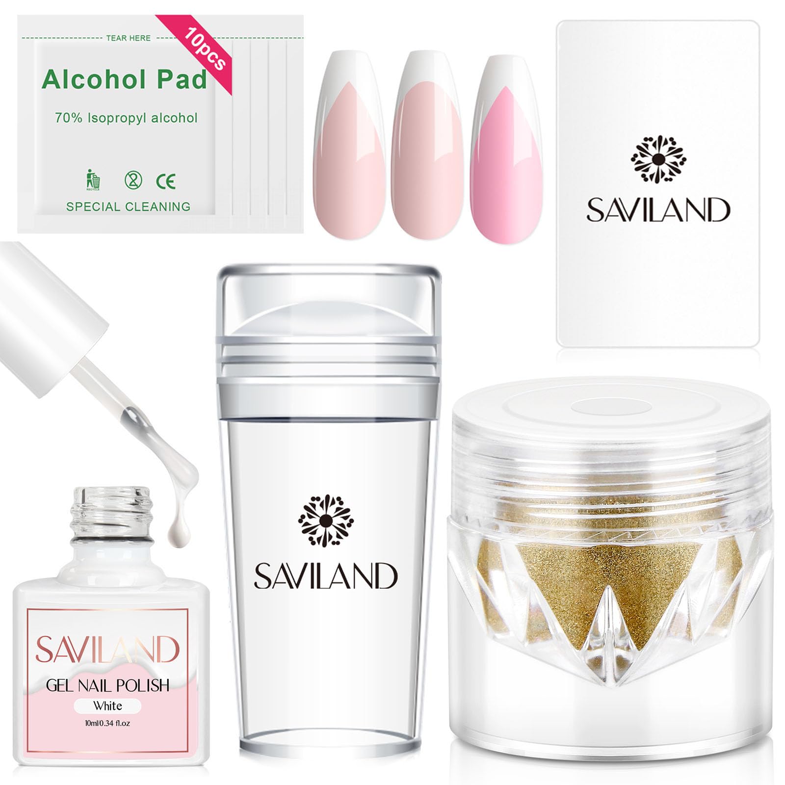 Amazon.com: Saviland French Manicure Kit - French Tip Nail Stamper with ...