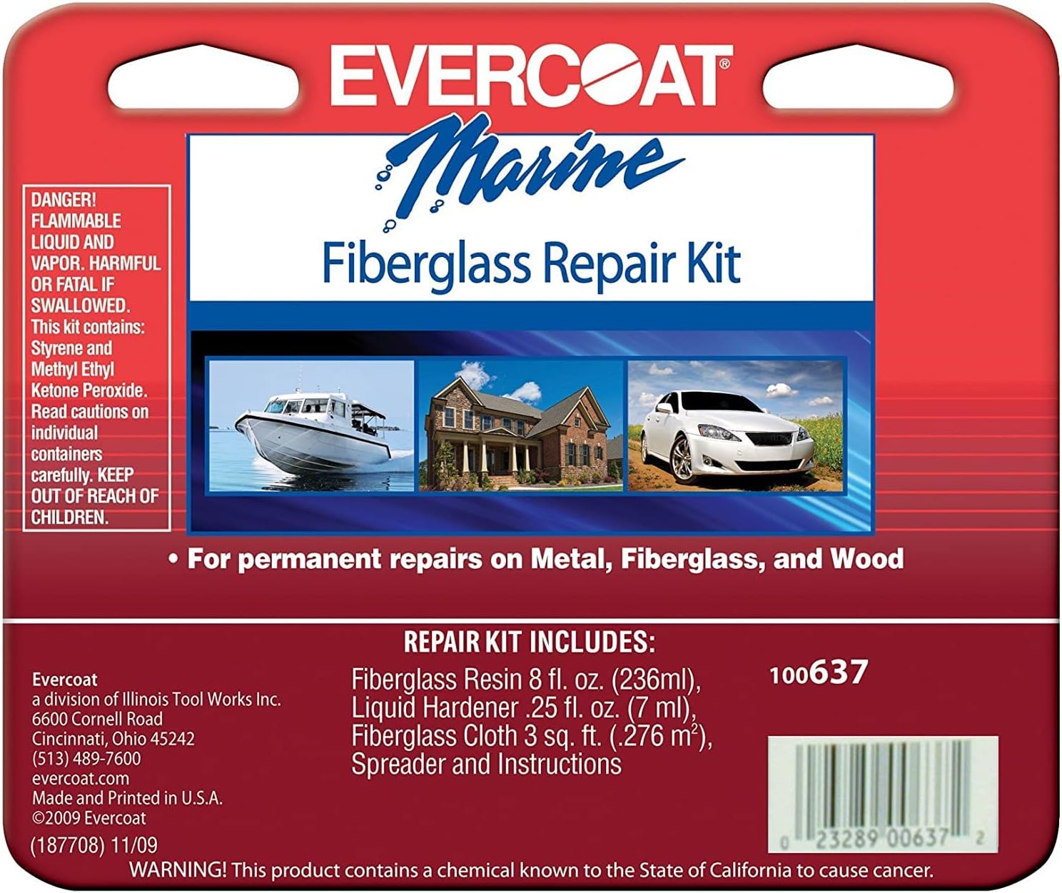 Amazon.com: Evercoat Marine Fiberglass Repair Kit for Fiberglass, Metal ...