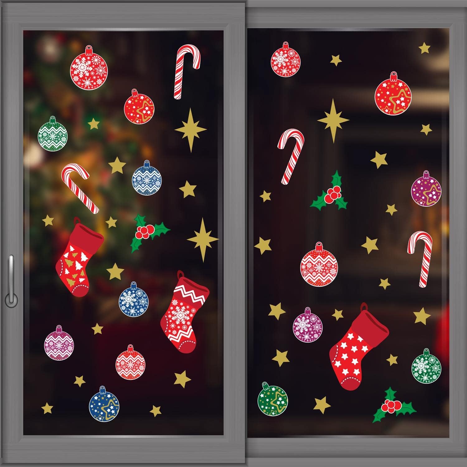 Amazon.com: Christmas Snowflake Window Clings - Large Holiday ...