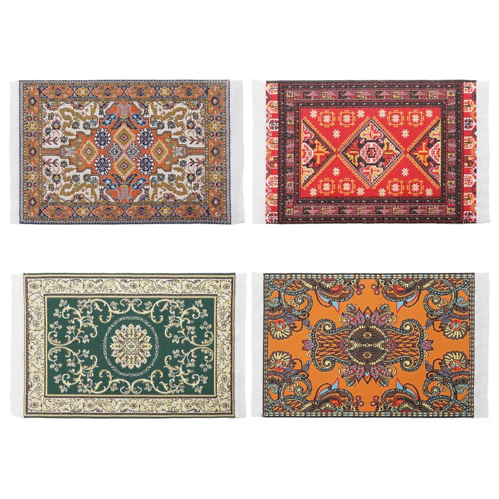 Amazon.com: Odoria Dollhouse Area Rug Miniature: 1/12 Scale Throw ...