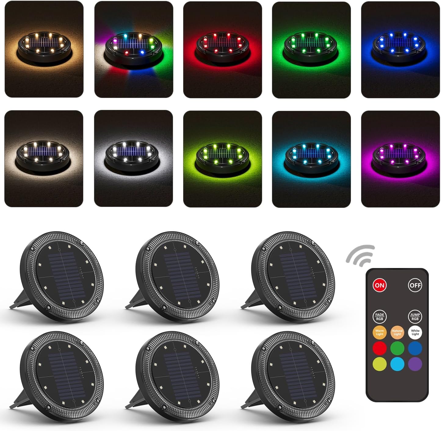 intelamp Colorful Solar Lights Outdoor, Color Changing Solar Lights ...
