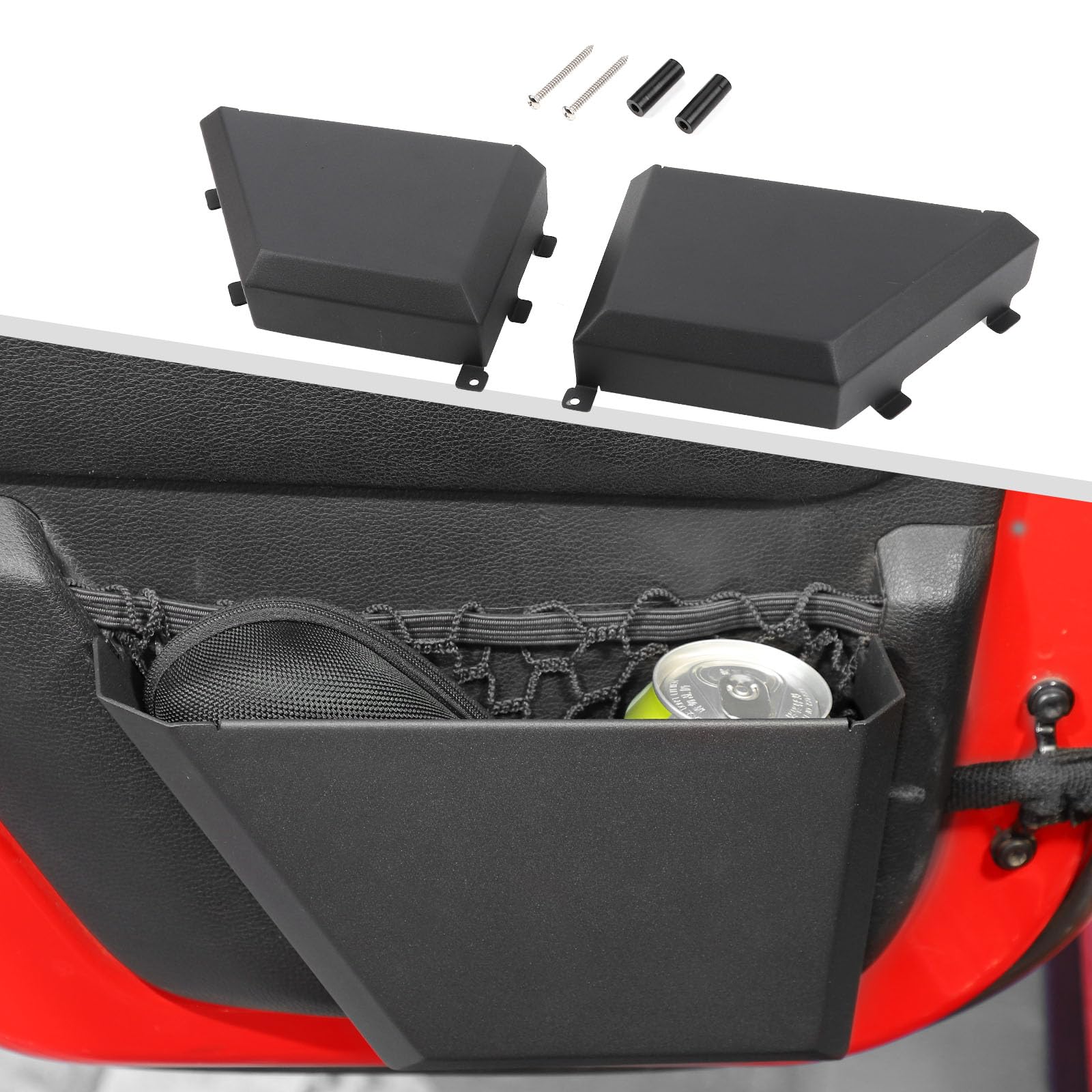 Amazon.com: Jimen for JK Door Pockets, 2 Pack Metal Rear Door Side ...