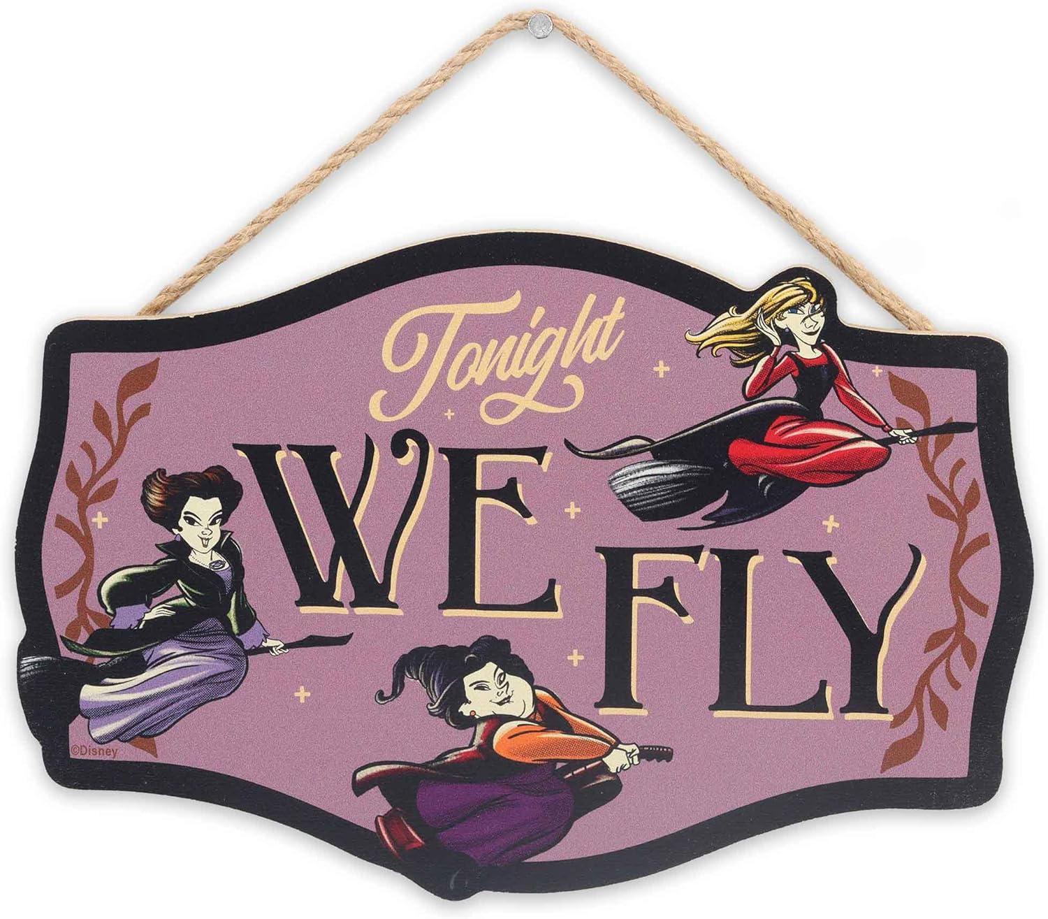 Amazon.com: Disney Hocus Pocus Tonight We Fly Hanging Wood Wall Decor ...