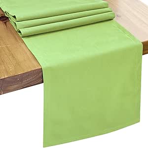 Amazon.com: Letjolt Light Green Table Runner Linen Style Table Runner ...