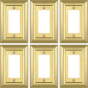 Metal Wall Plate for Electrical Outlets, Decorative Brass Gold Switch ...