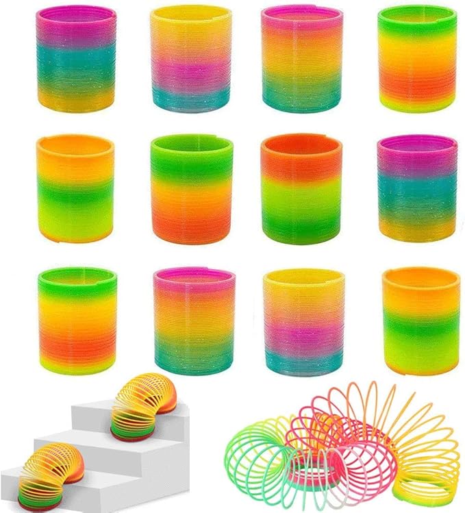 Amazon.com: JOHOUSE Rainbow Magic Spring, 12 PCS Colorful Rainbow Neon ...